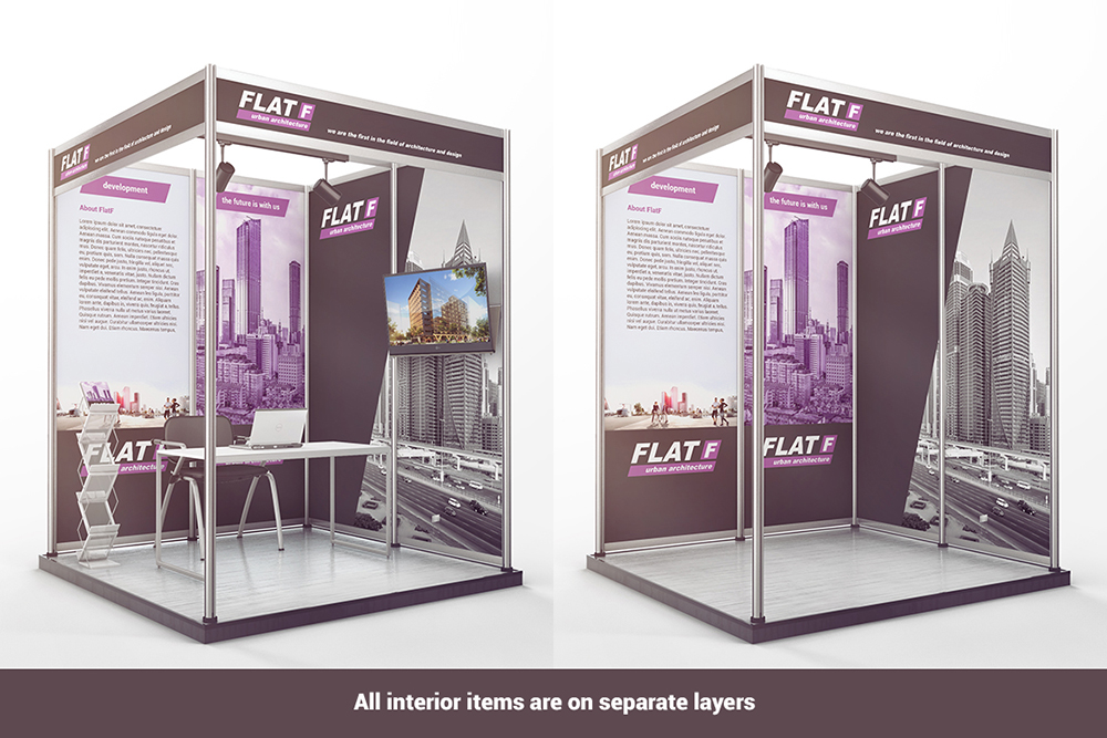 Various Exhibition Trade Show Shell Scheme Mockup
