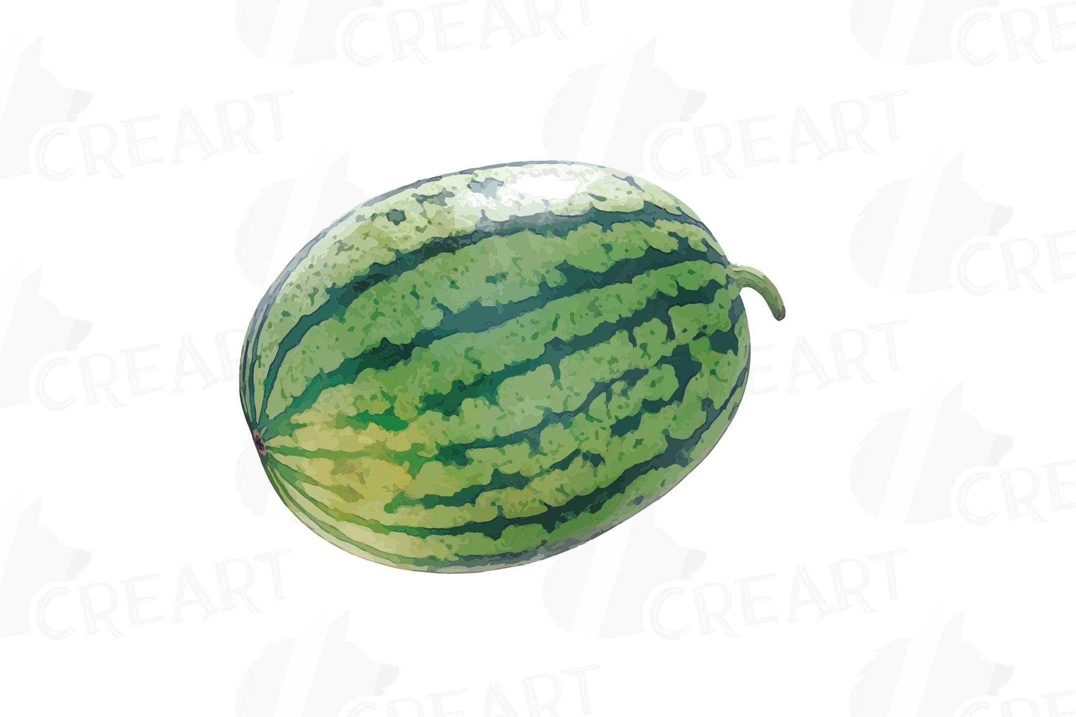 Watercolor watermelon clip art pack, watermelon plant&flower (112802 ...