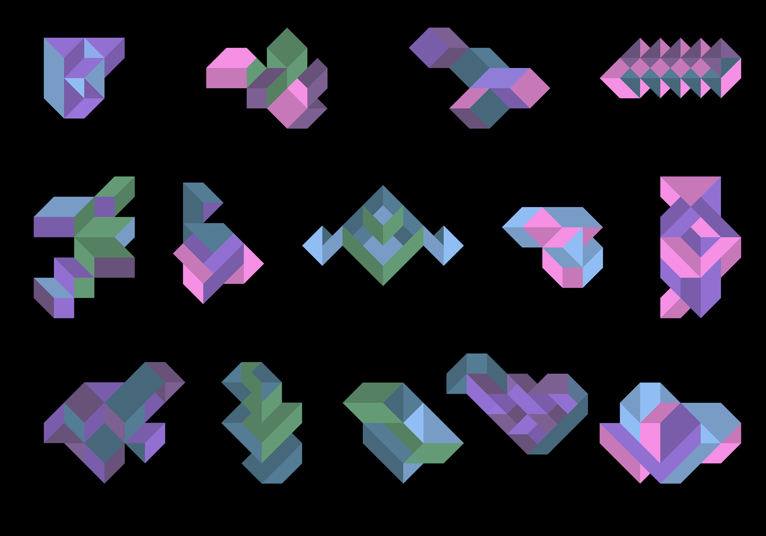 Playful Geometry. 42 vector isometric shapes (161142) | Illustrations ...