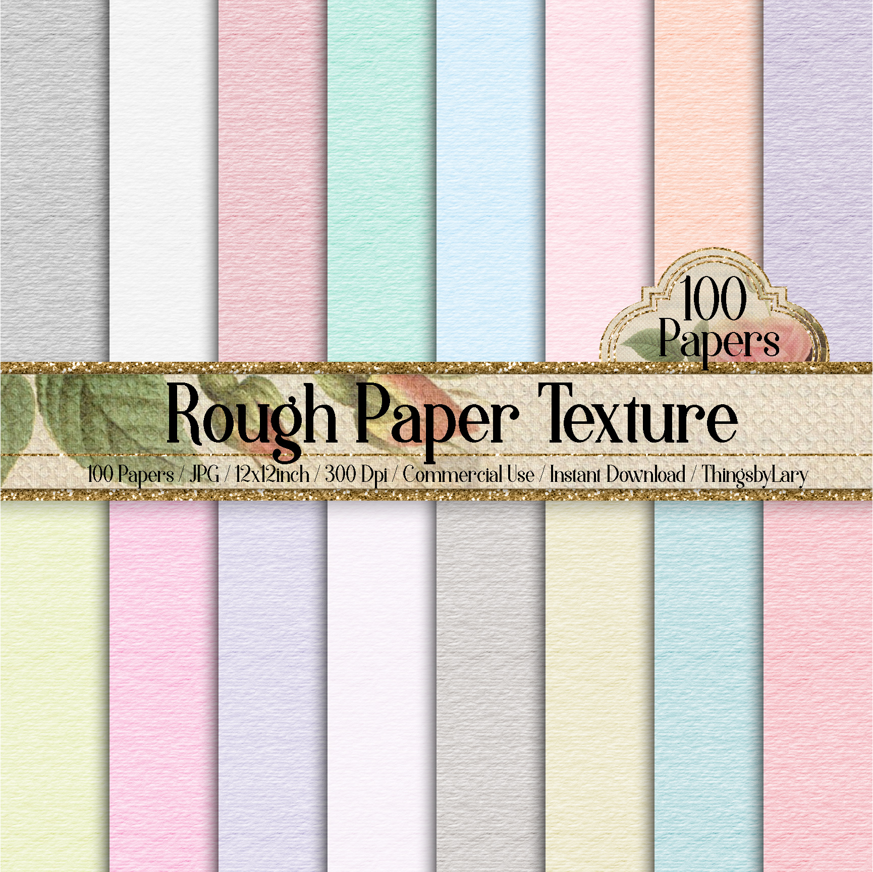 100 Watercolor Rough Texture Papers (95848) | Patterns | Design Bundles