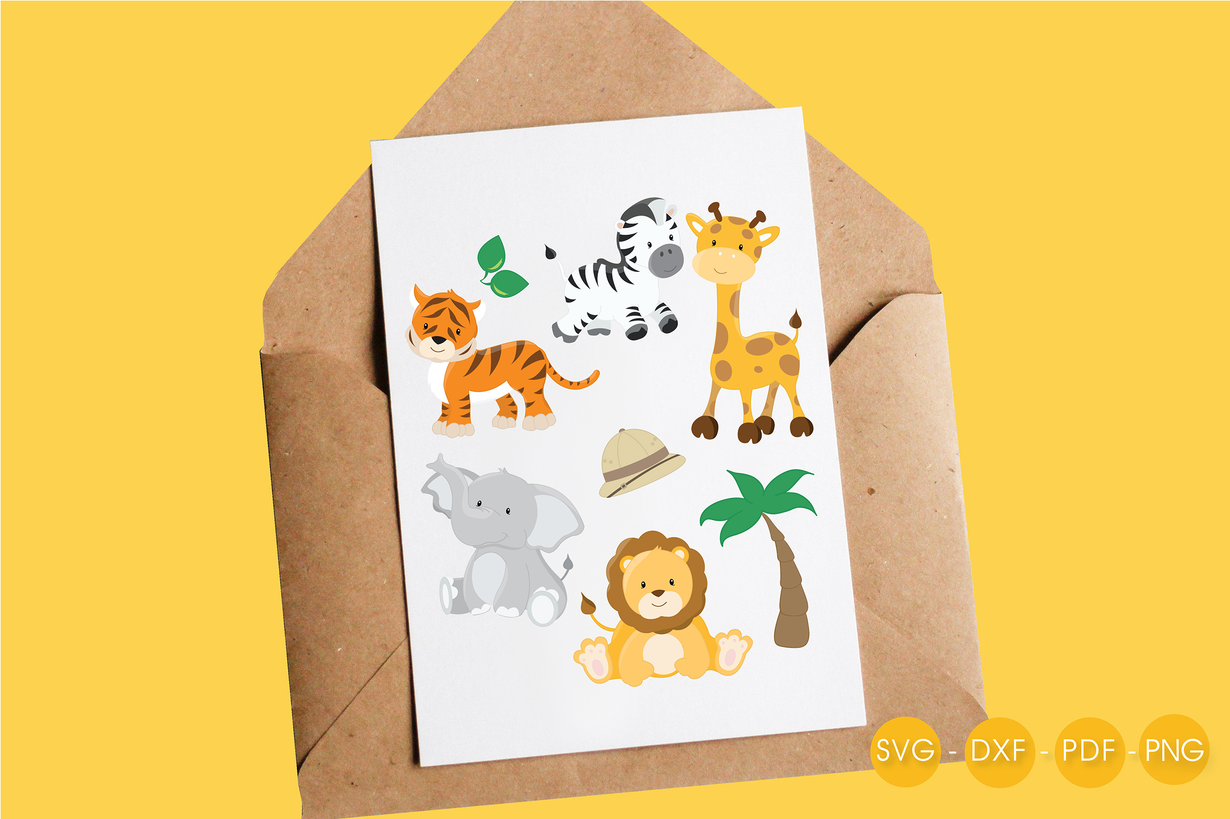 Safari Animals cutting files svg, dxf, pdf, eps included - cut files ...