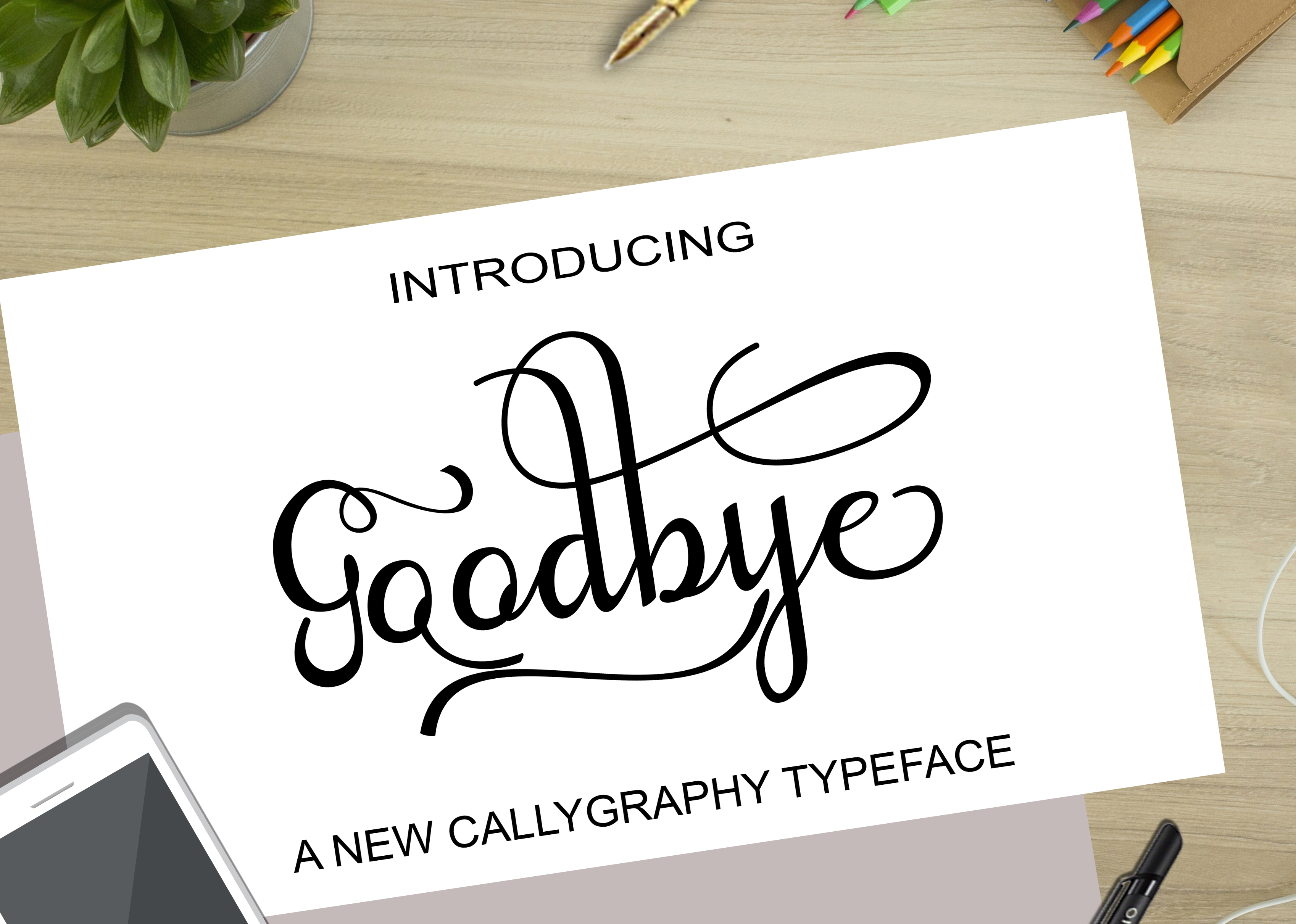 Goodbye (52344) | Calligraphy | Font Bundles