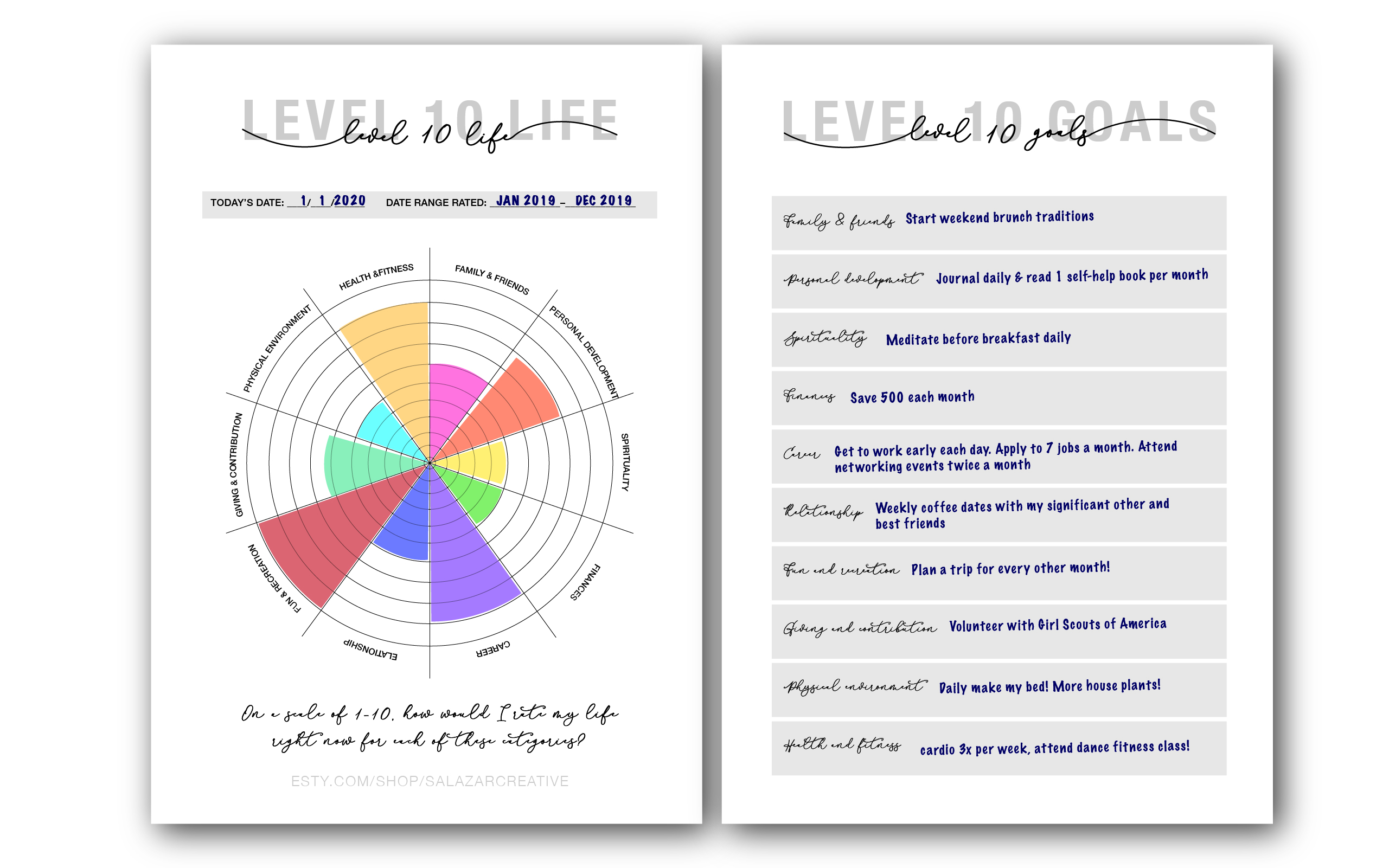 Level 10 Life Bullet journal Template