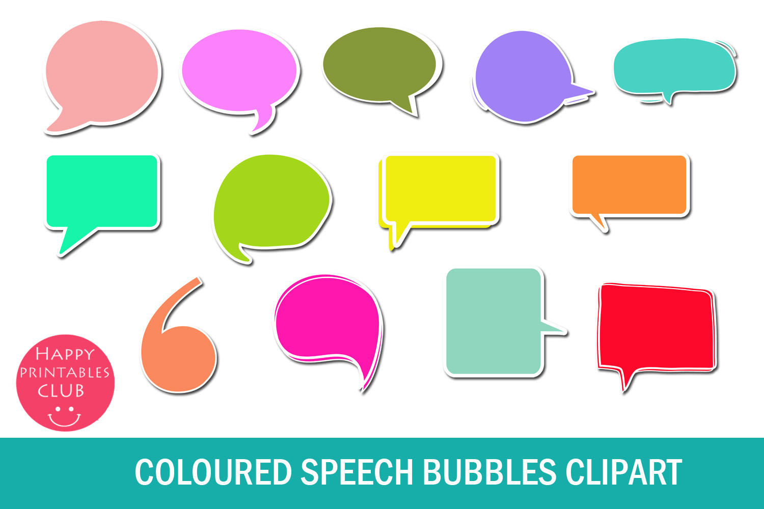 Colored Speech Bubbles Clipart (129282) | Illustrations | Design Bundles