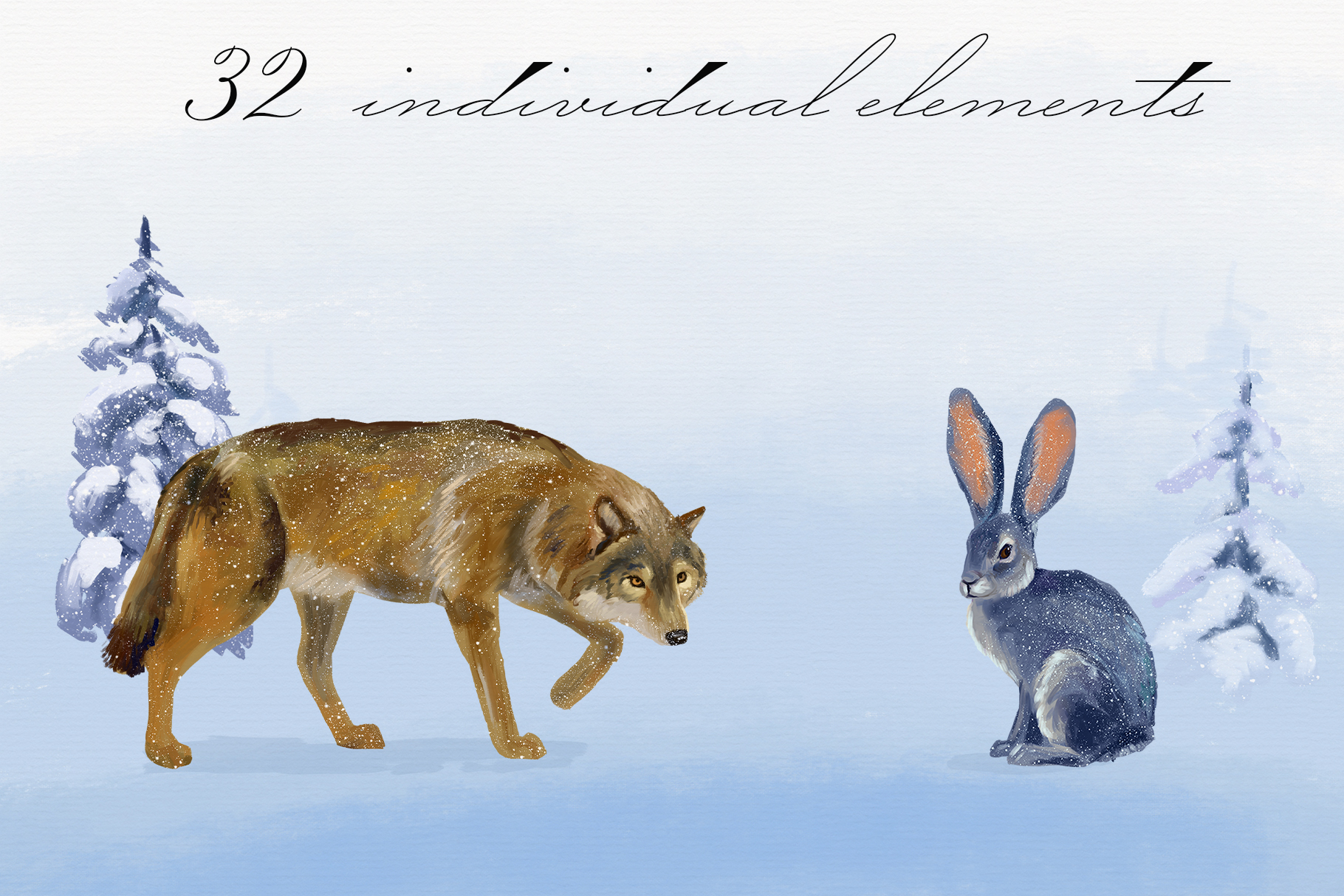 Realistic animals in the forest