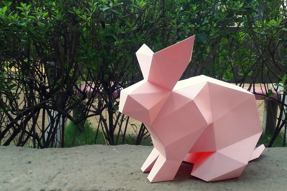 DIY Paper Rabbit 3d Papercraft 22311 Printables Design Bundles
