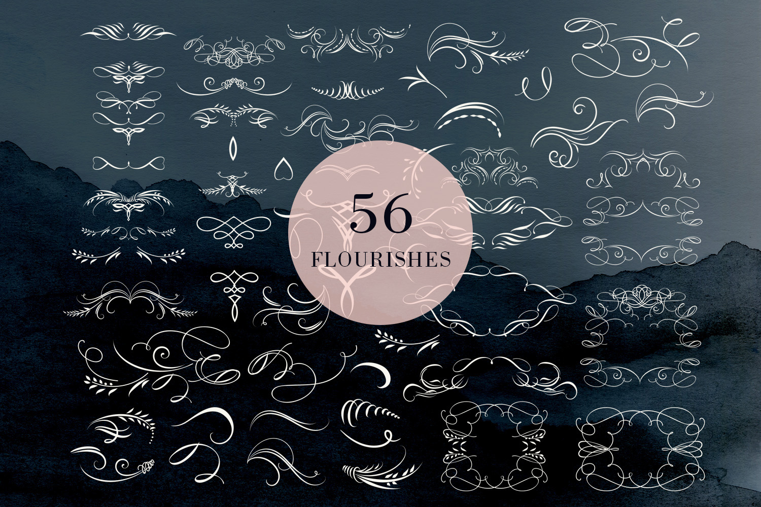 Bundle of vector rustic botanicals, frames and flourishes