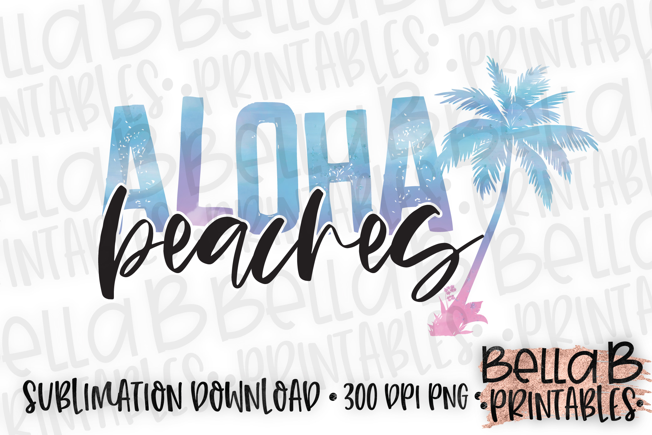 Aloha Beaches Sublimation Design, Summer, Beach Sublimation