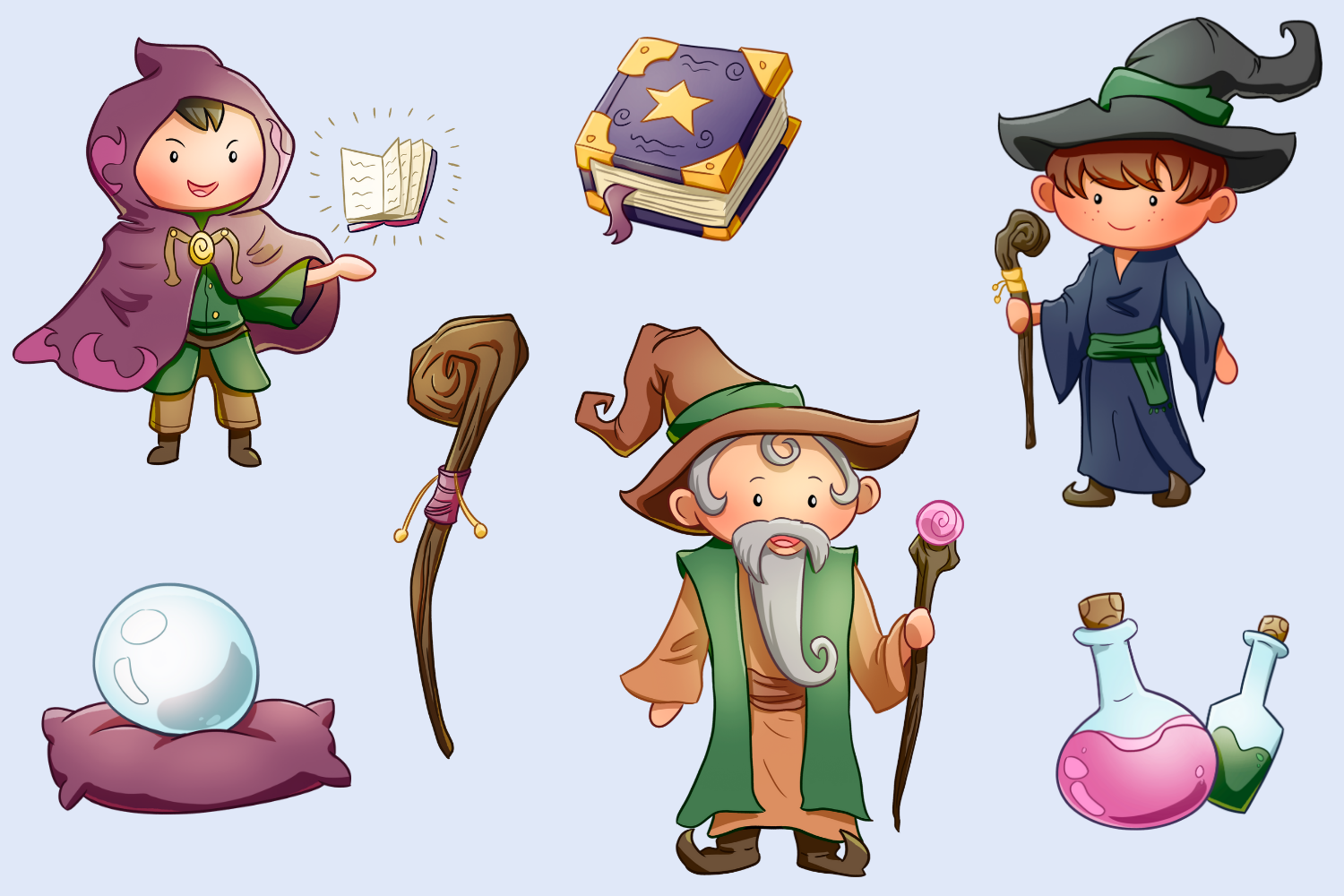 Wise Wizards Fantasy Clip Art Collection