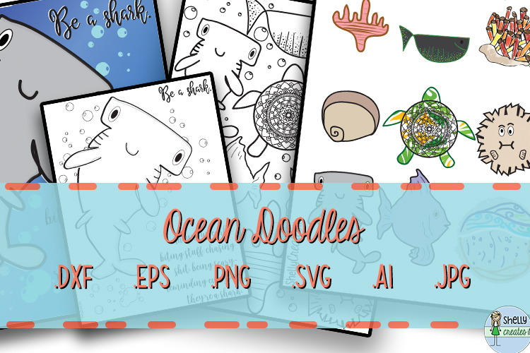 Ocean Doodles (149971) | Illustrations | Design Bundles