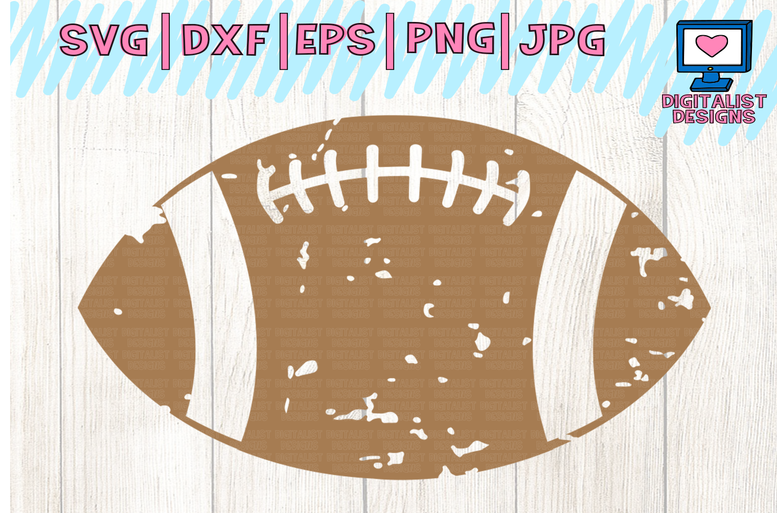 Football SVG, Grunge Silhouette