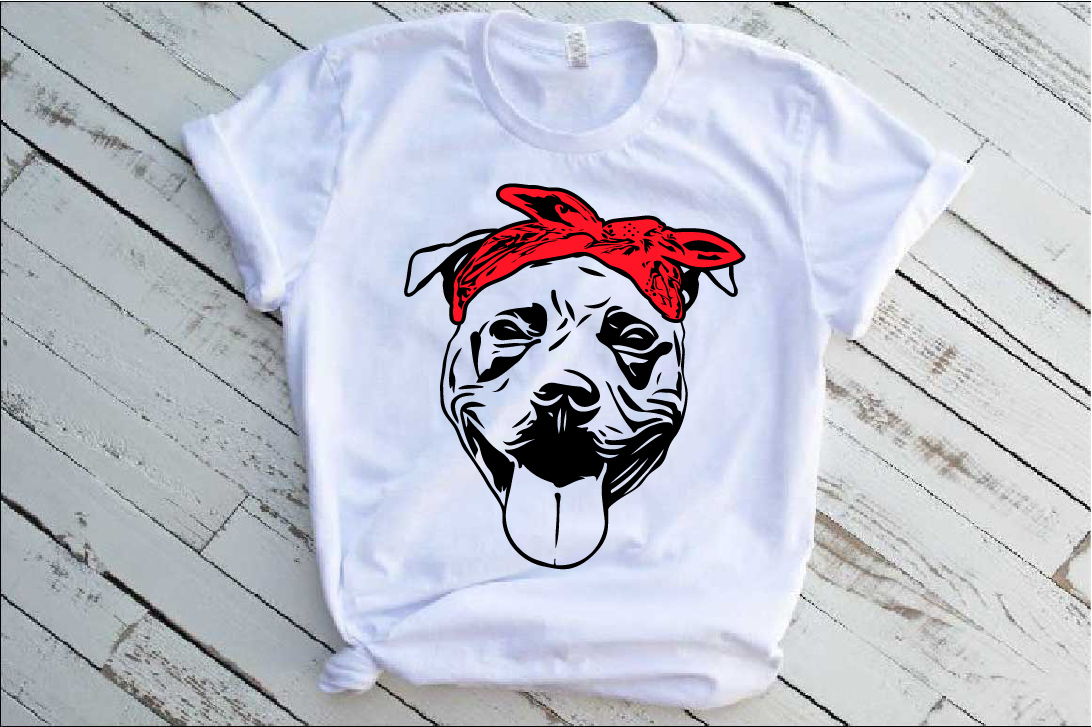 Pit bull Whit Bandana SVG mask pitbull 1485s