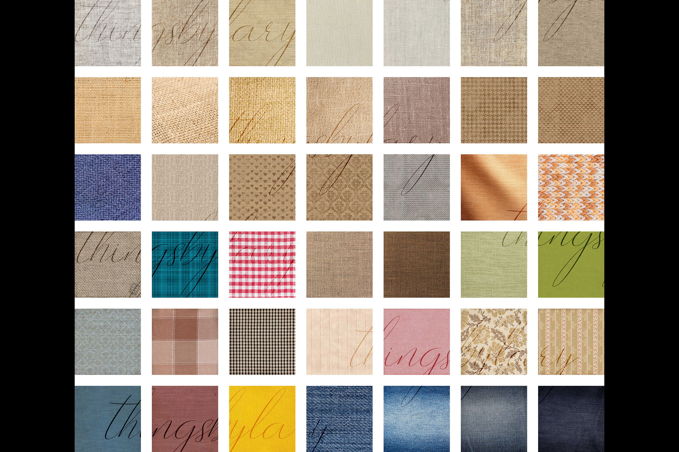 42 Different Fabric Texture Papers Burlap, Canvas, Jeans