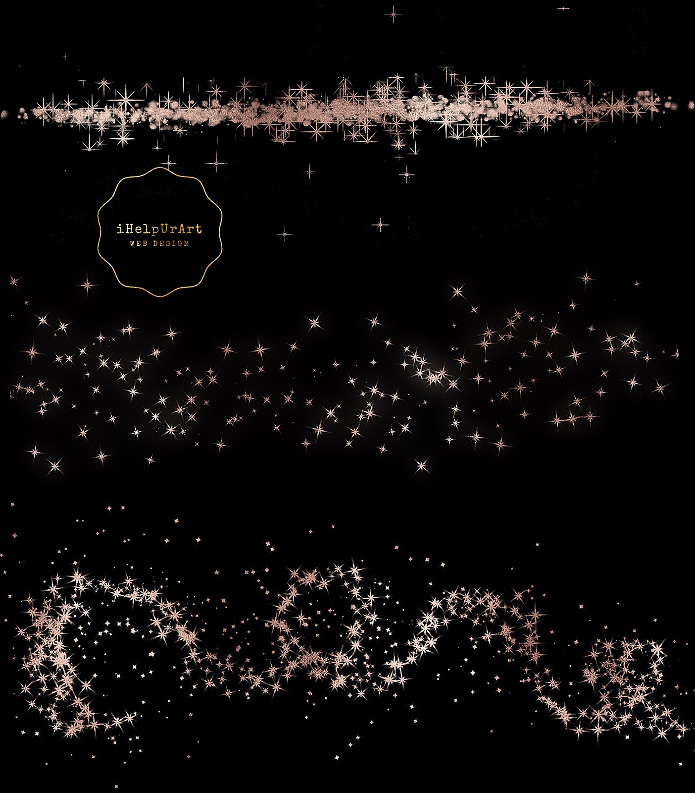 Rose Gold Dust Clipart - Pink Glitter Overlay