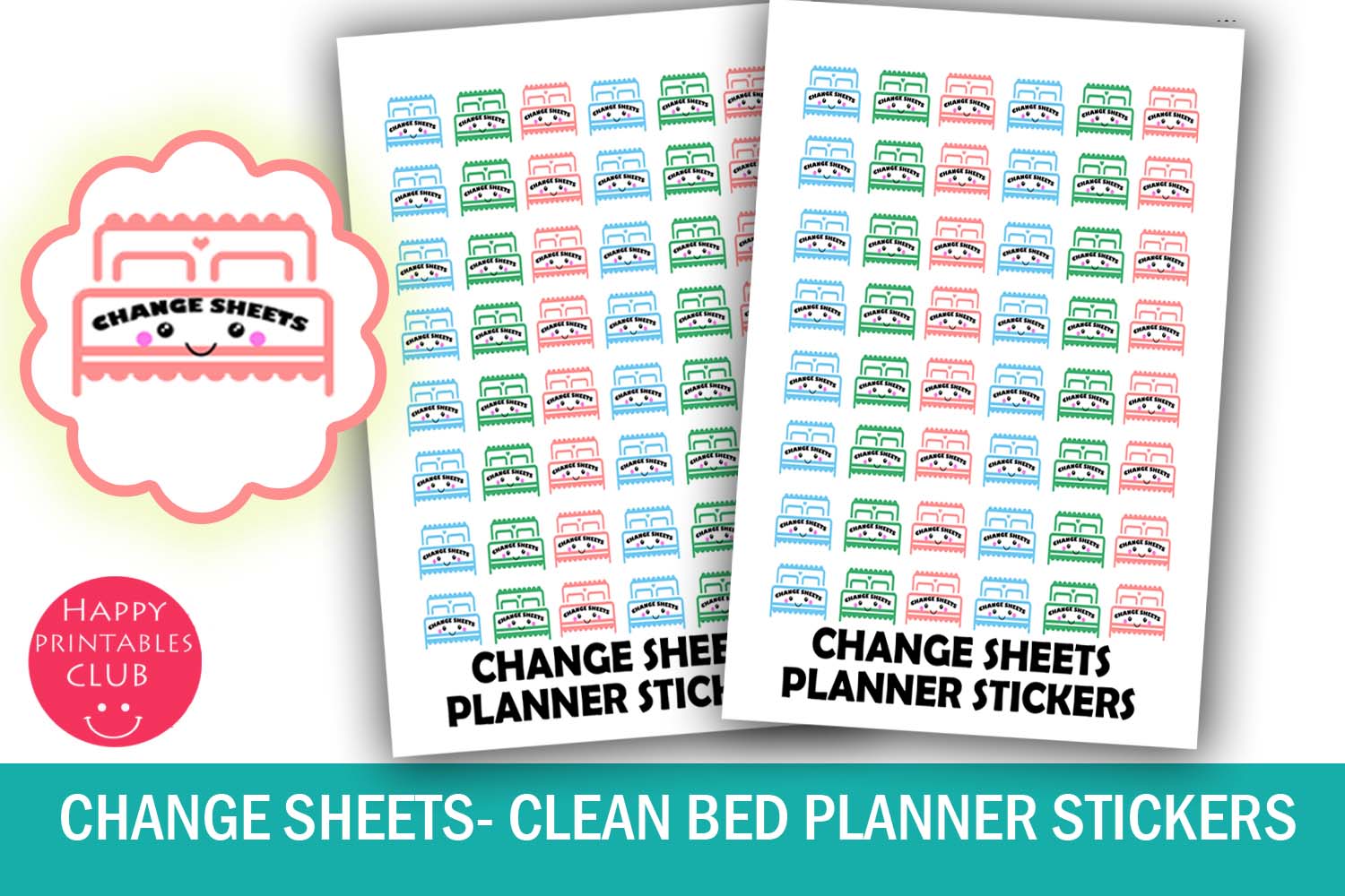 Change Sheets Planner Stickers- Bed Sheet Stickers-Cleaning (143512 ...