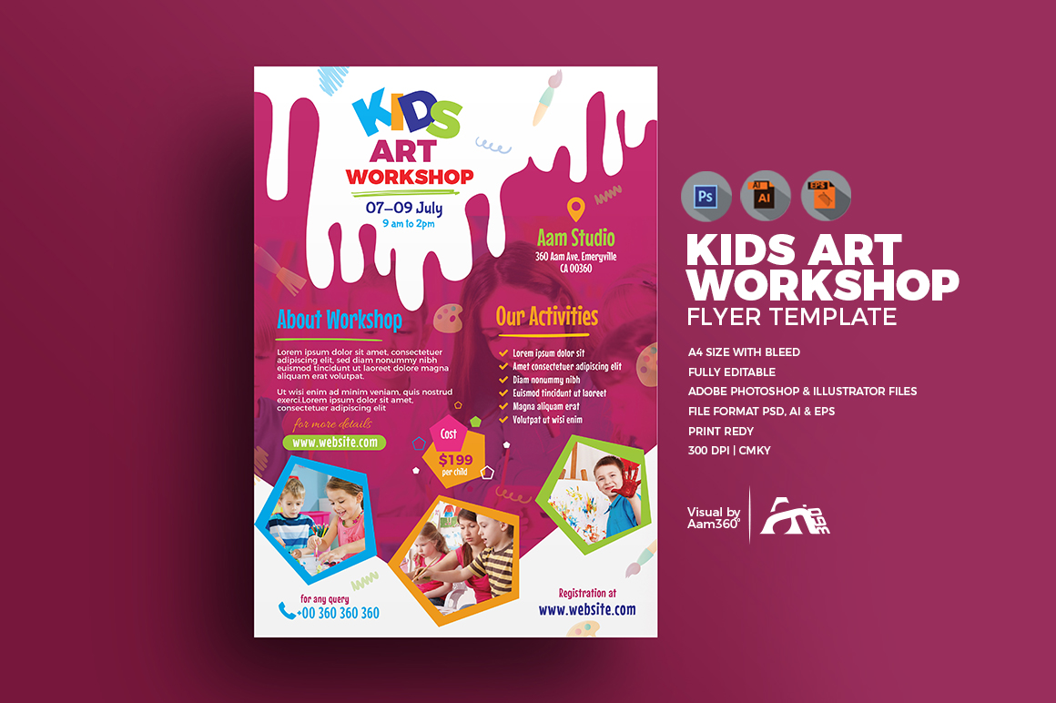 Kids Art Workshop Flyer