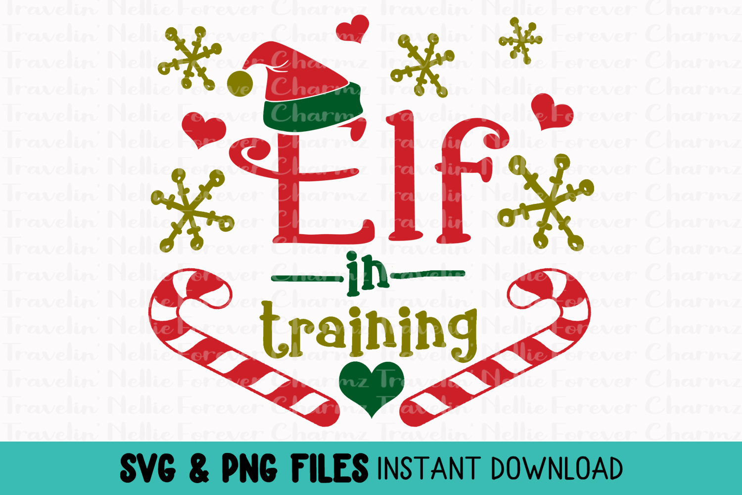 Elf In Training SVG Toddler Kids Christmas Holiday Gift