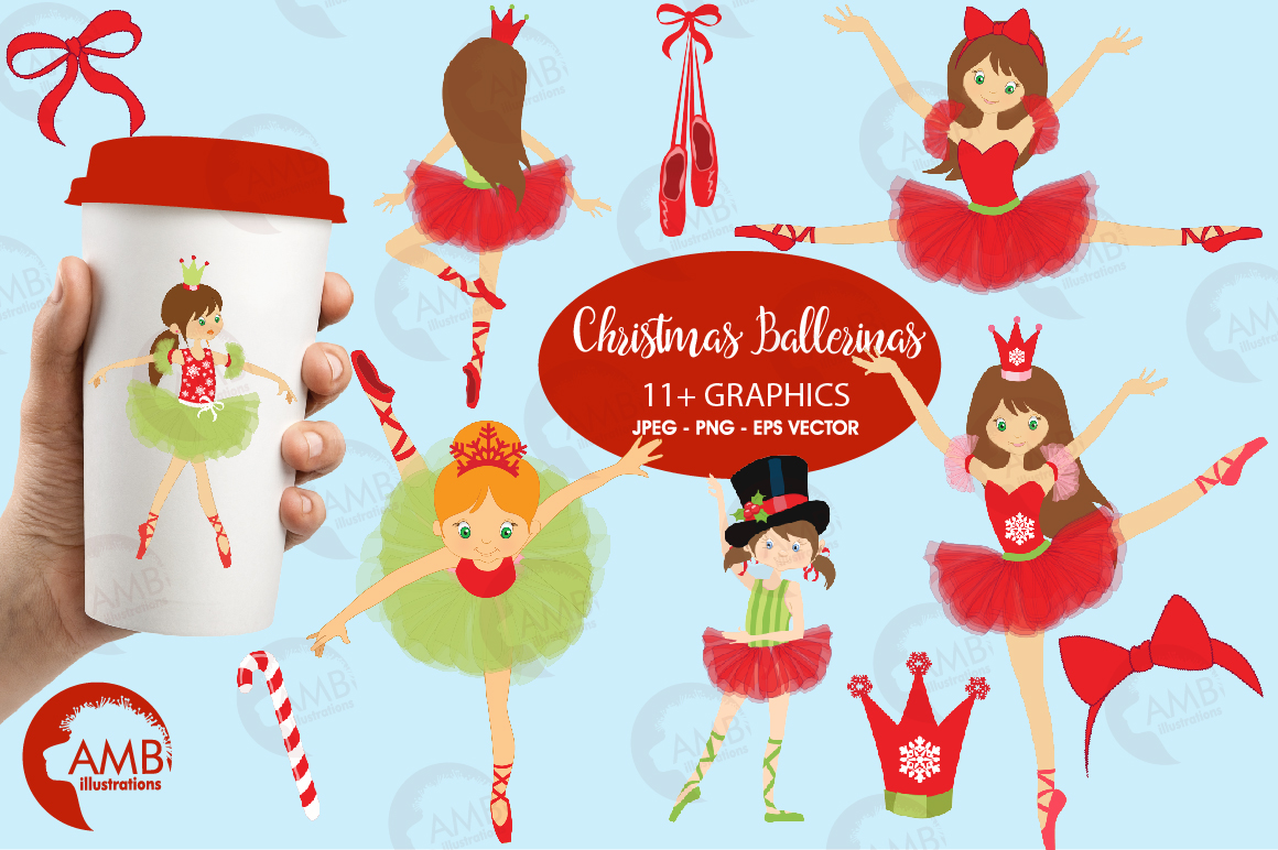 Christmas Ballerinas cliparts, Ballerinas cliparts AMB-571 (110089 ...