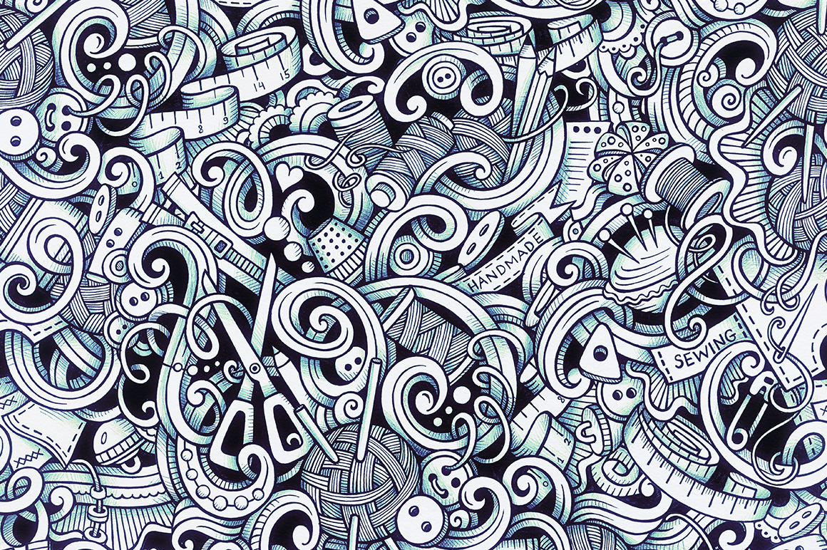 5 Handmade Doodles Graphics Patterns