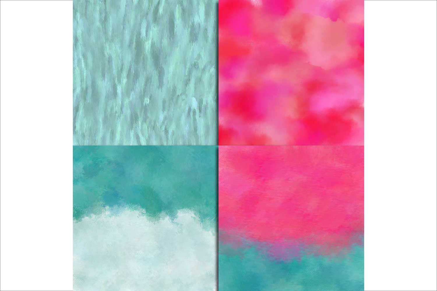 Abstract Watercolor Pink & Teal Digital Paper (103404) | Textures ...