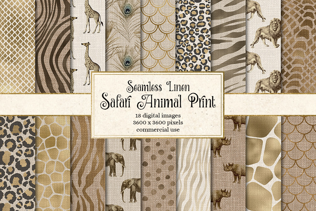 Linen Animal Print Digital Paper