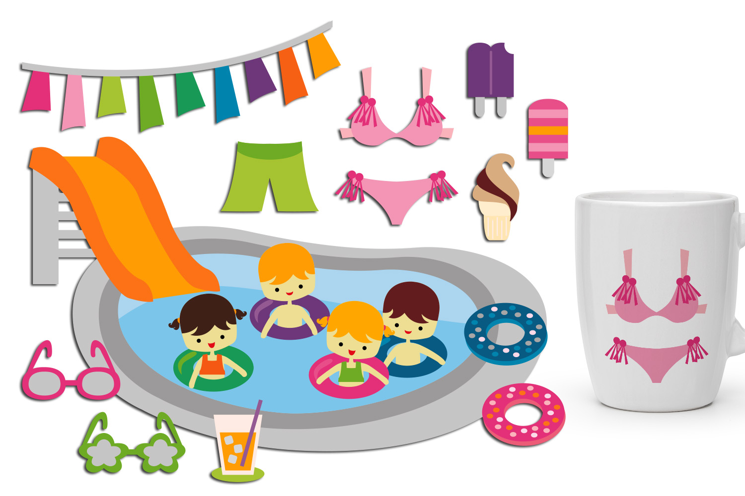 Summer Activities Clip Art Big Bundle (73302) | Illustrations | Design ...