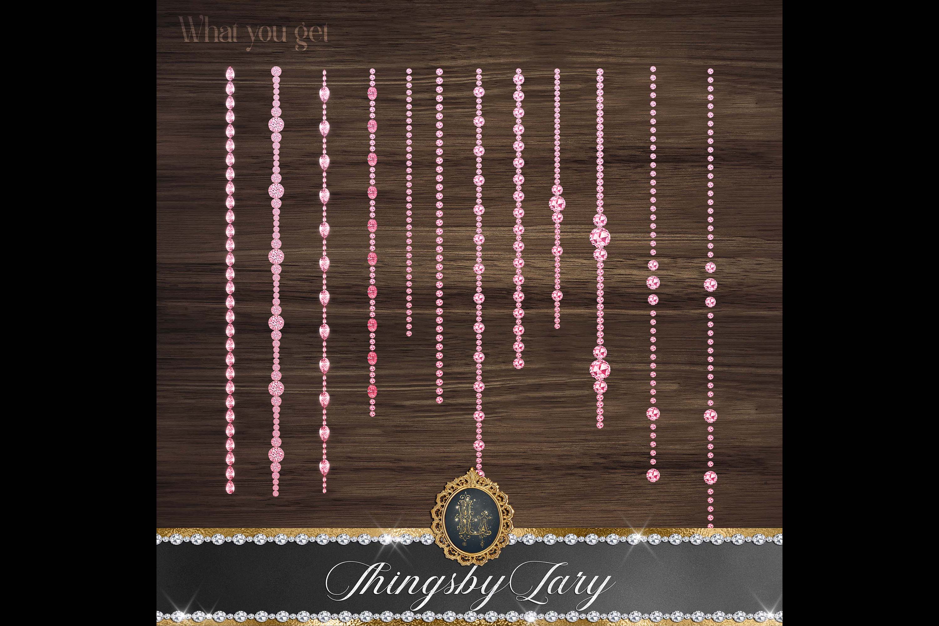 Pink Hanging Diamond String Hanging Set Digital Images PNG