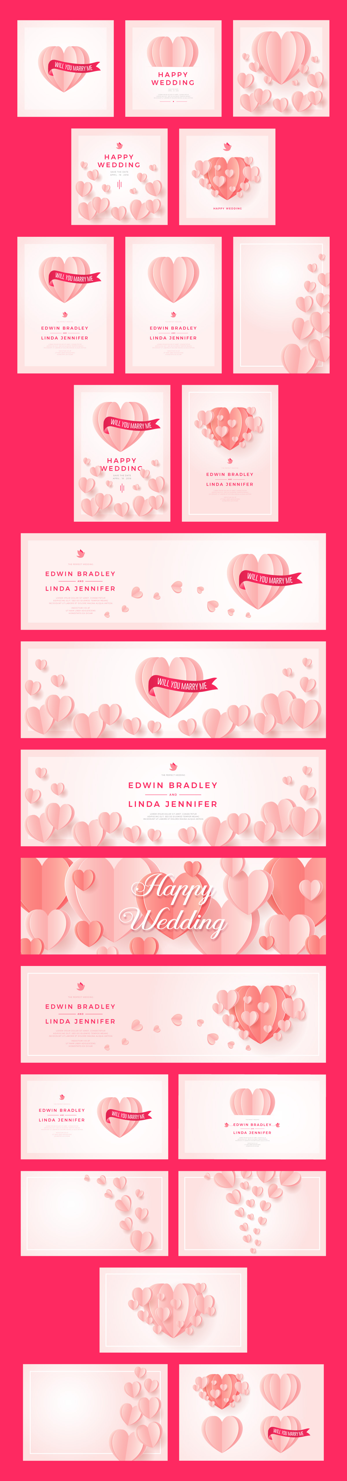 Love Wedding Background Template