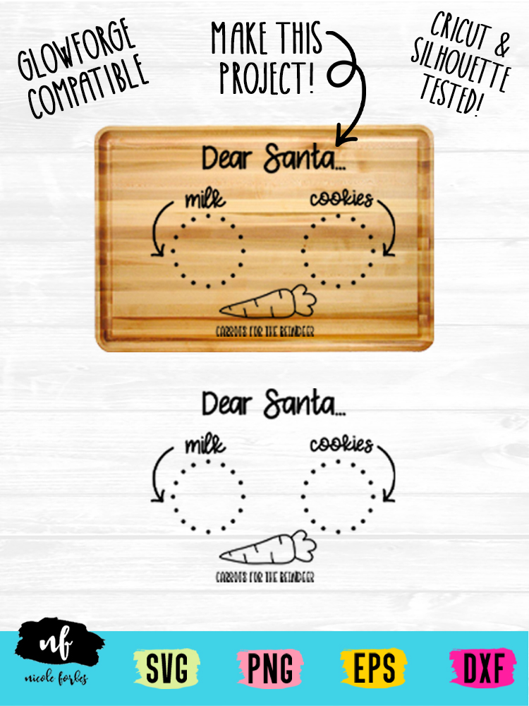 Santa Cookie Cutting Board SVG Cut File