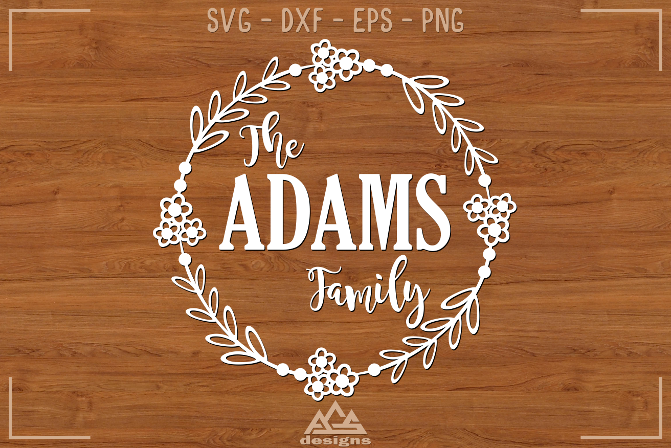 Flower Wreath Family Name Svg Design