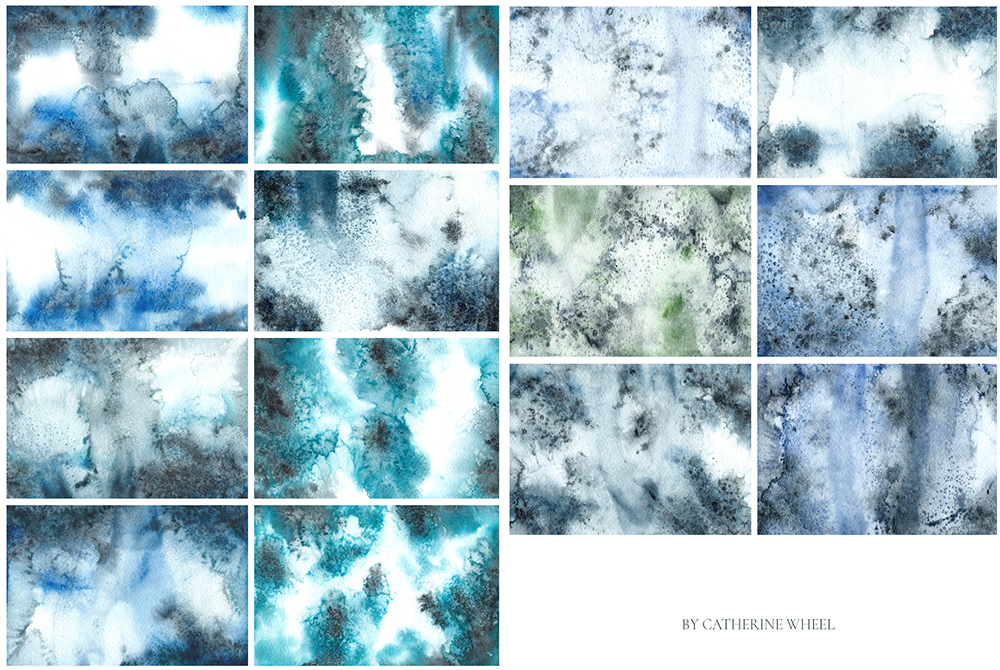Watercolor Winter Frost Texture (51028) | Textures | Design Bundles