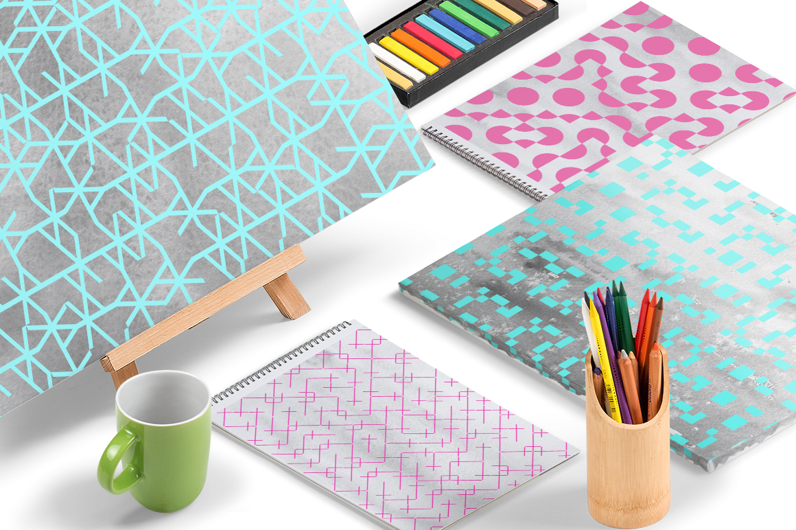 Truchet Tiles - Geometric Patterns (99773) | Patterns | Design Bundles