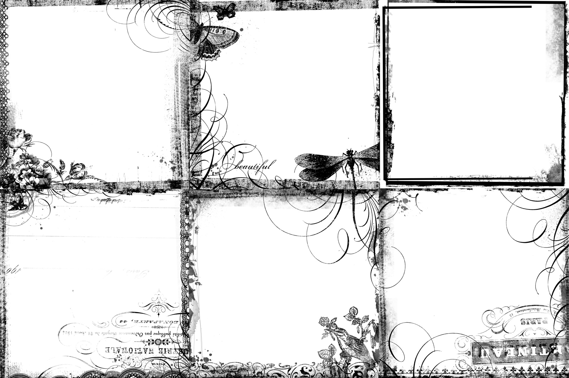 Enchanted Paper Template Overlays (300341) | Scrapbooking | Design Bundles