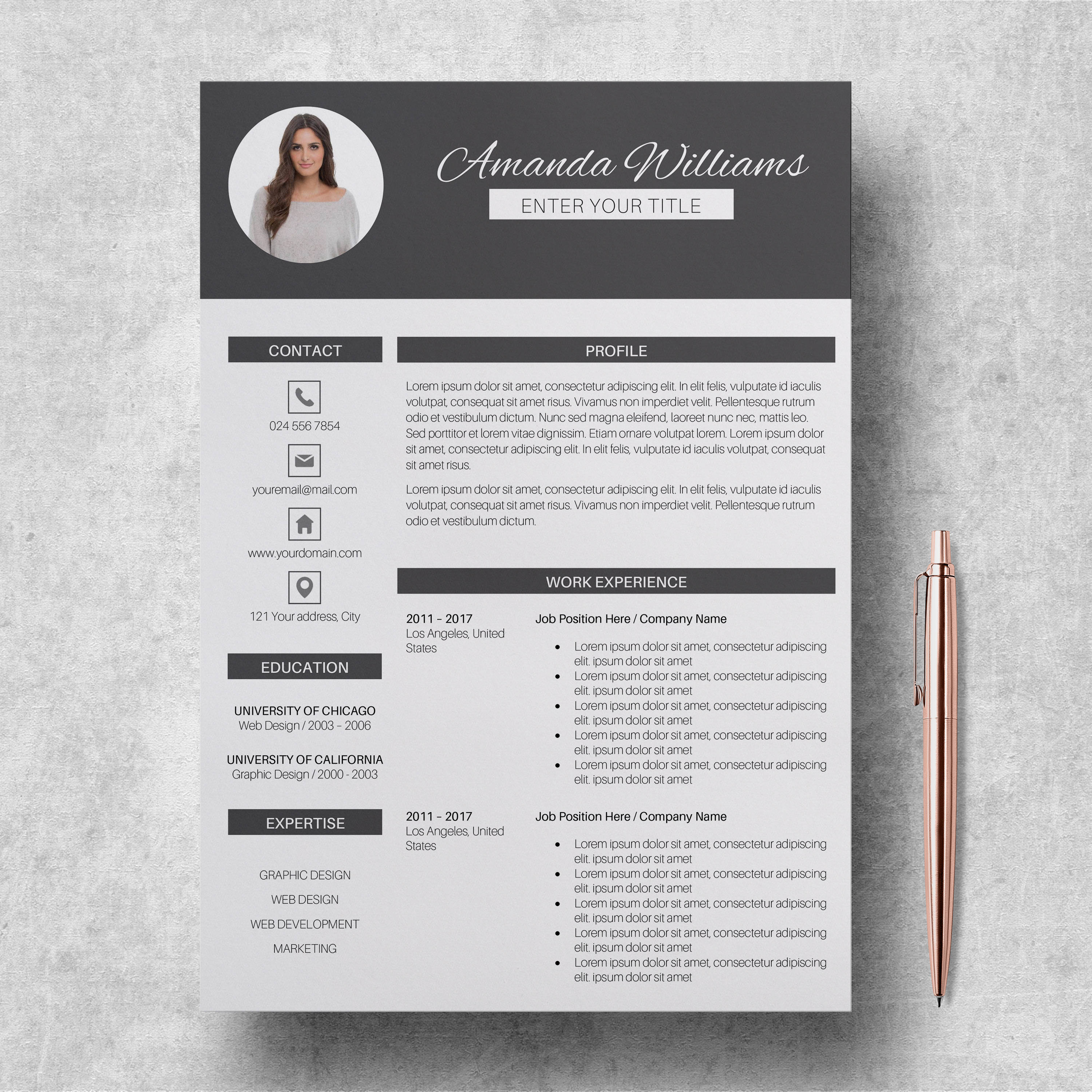 Resume Template | CV Cover Letter - Amanda Williams