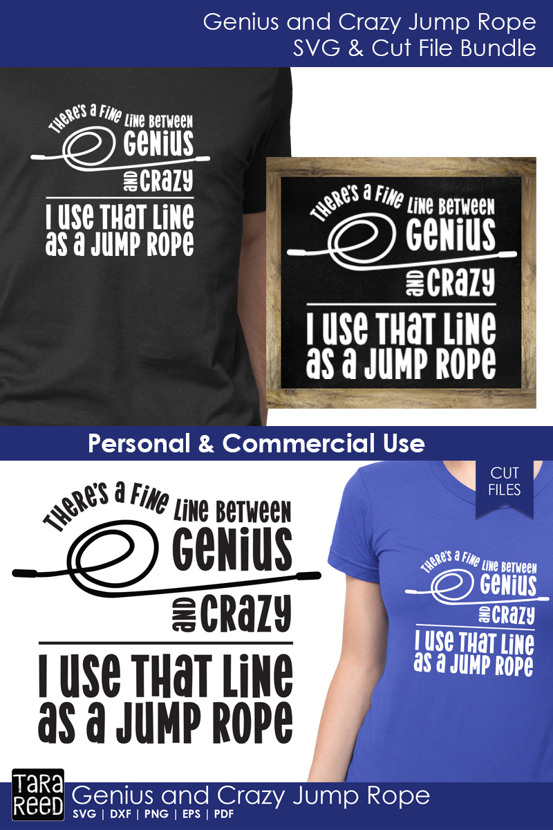 Genius and Crazy Jump Rope - Humor SVG and Cut Files