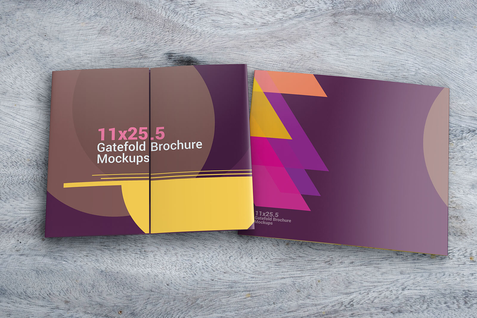 11×25.5 Gatefold Brochure Mockups