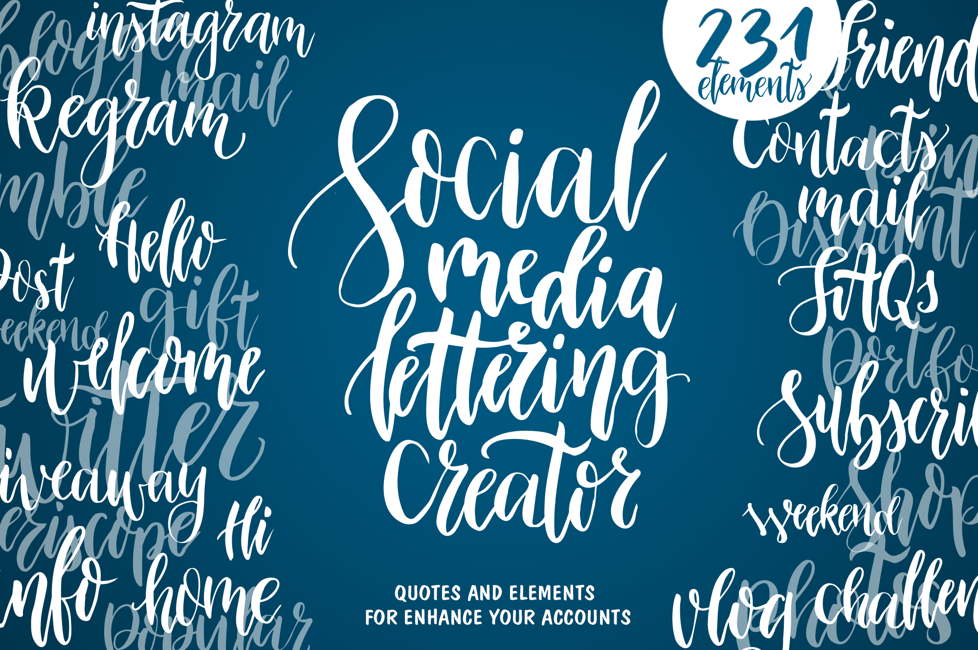 Social Media Lettering Creator (77148) | Illustrations | Design Bundles