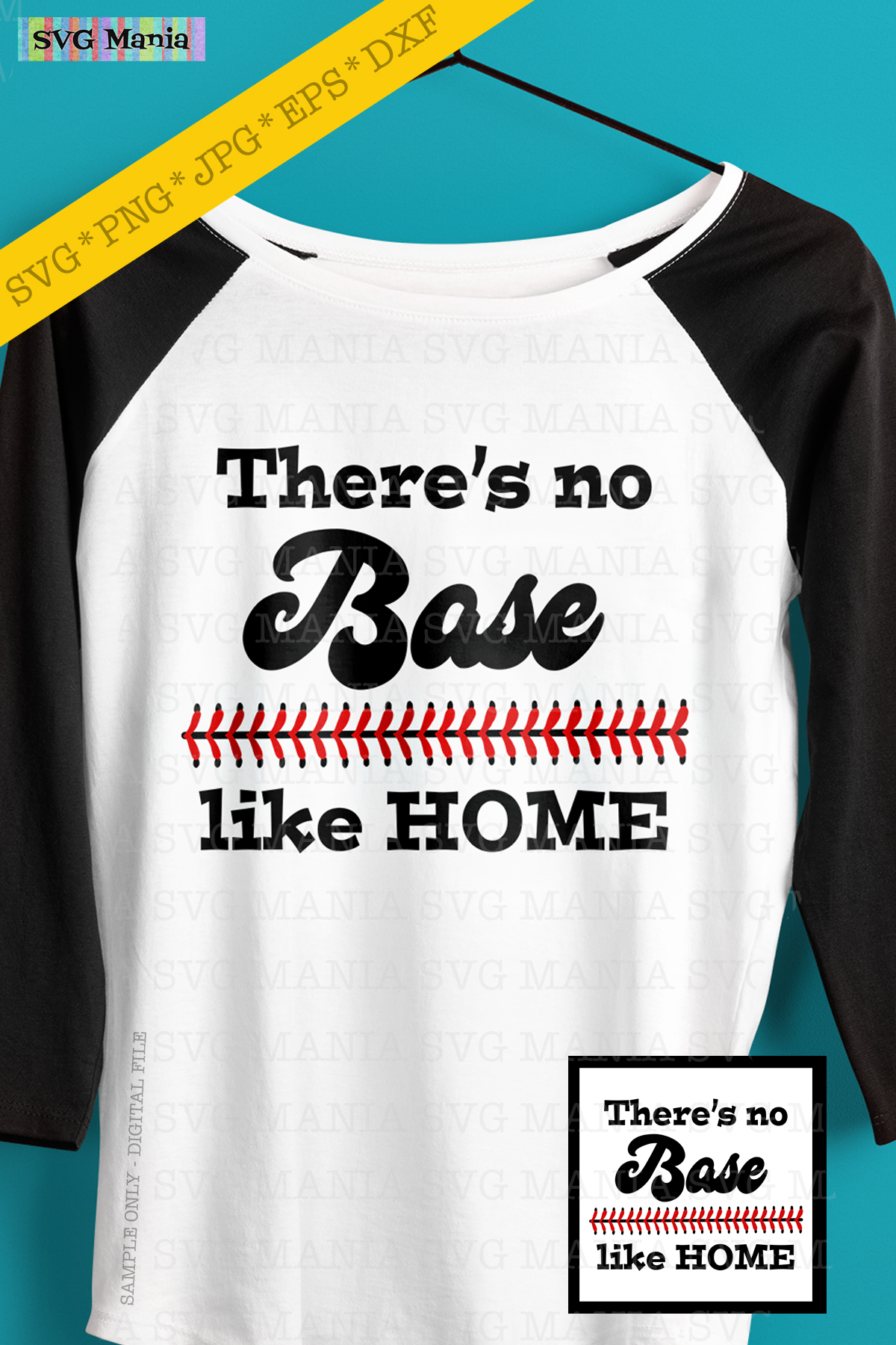 Funny Baseball SVG File, Baseball Mom SVG, No Base Like Home