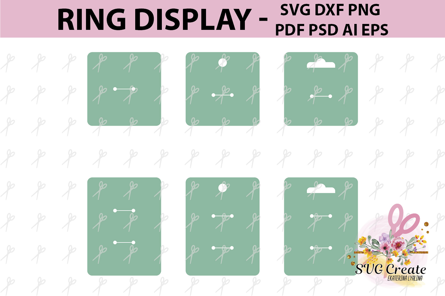 Ring cards svg, ring display pdf, ring display svg