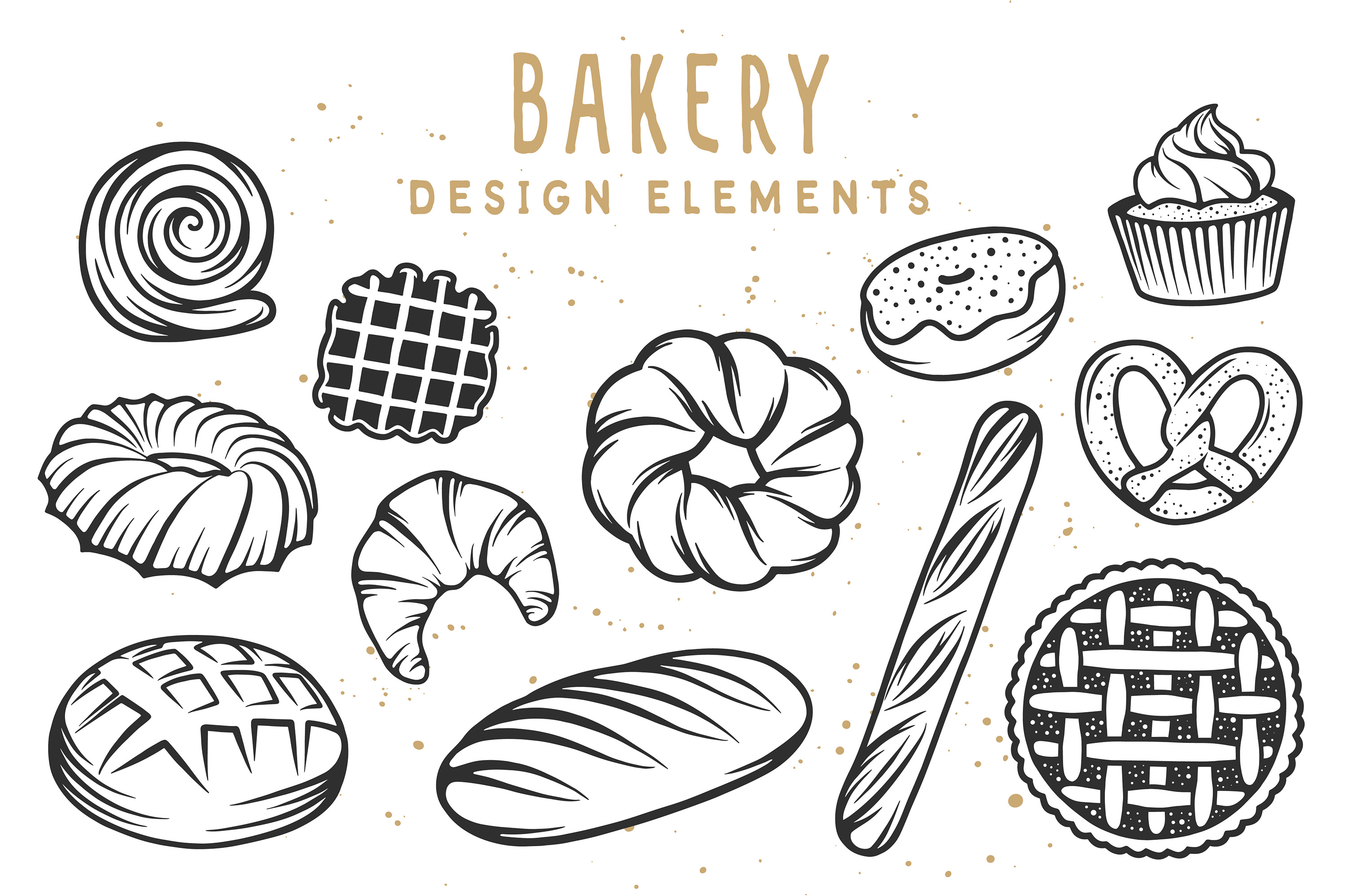 Set of bakery logos and elements (172425) | Logos | Design Bundles