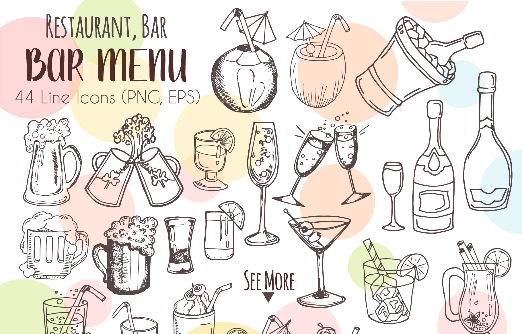 Restaurant Menu - 430 vector food icons