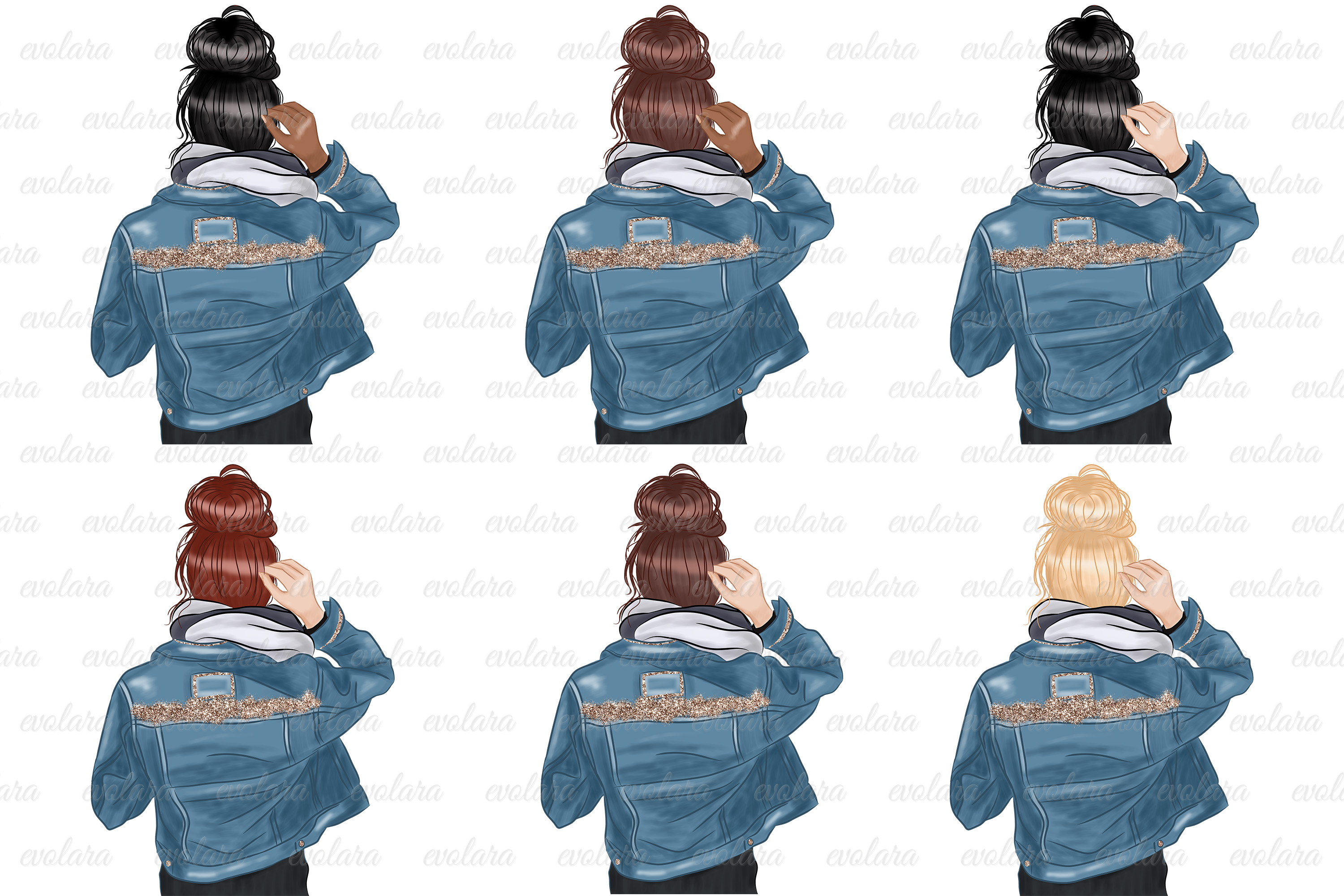 Fashion Girl Clipart Blue Denim Jacket Denim Clipart Planner