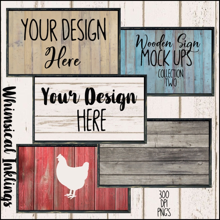 Wooden Sign Mock Ups Collection TWO