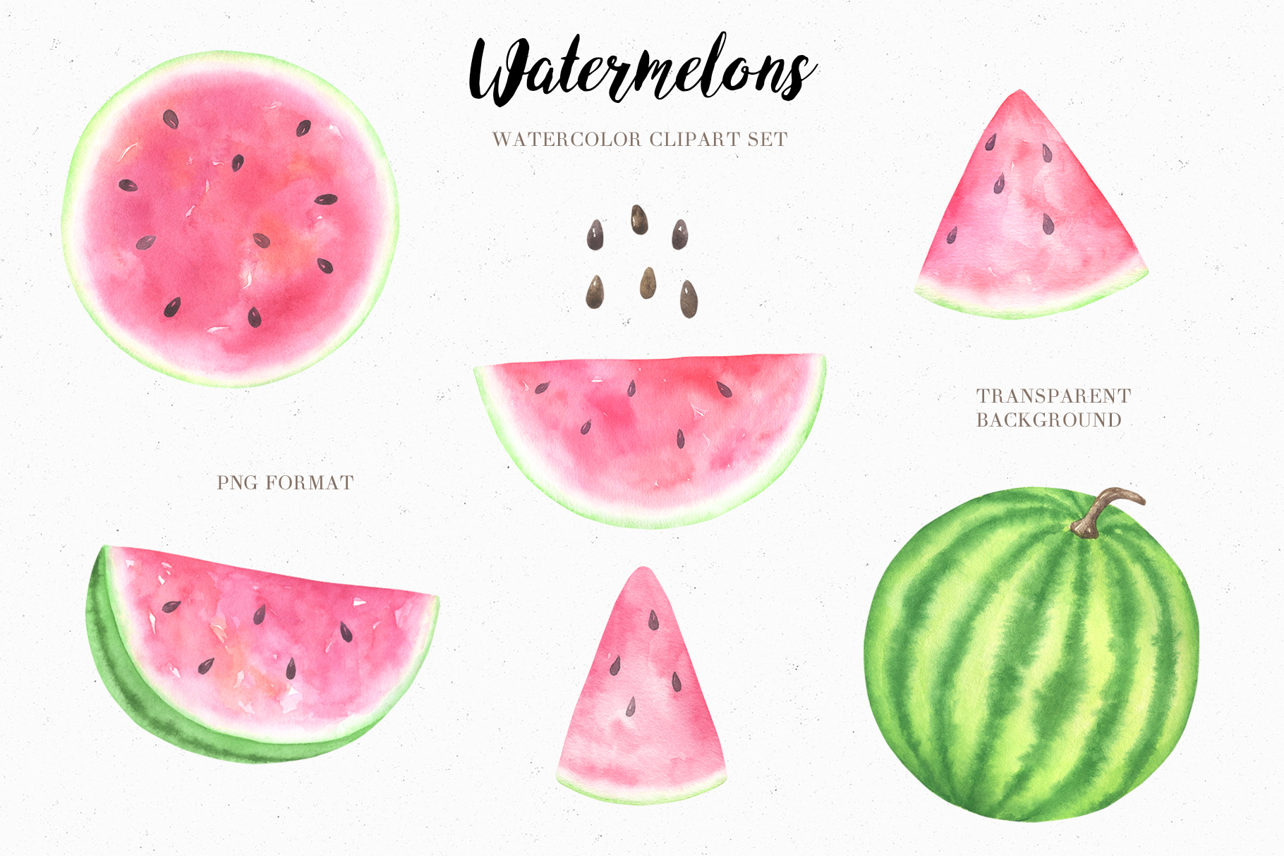 Watercolor Watermelon Collection (536473) | Illustrations | Design Bundles