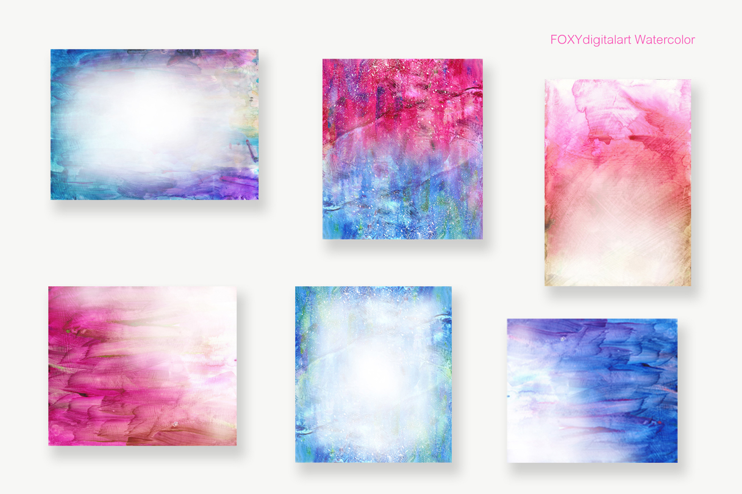 Watercolor Digital Paper Scrapbook Paint Brush Splatters