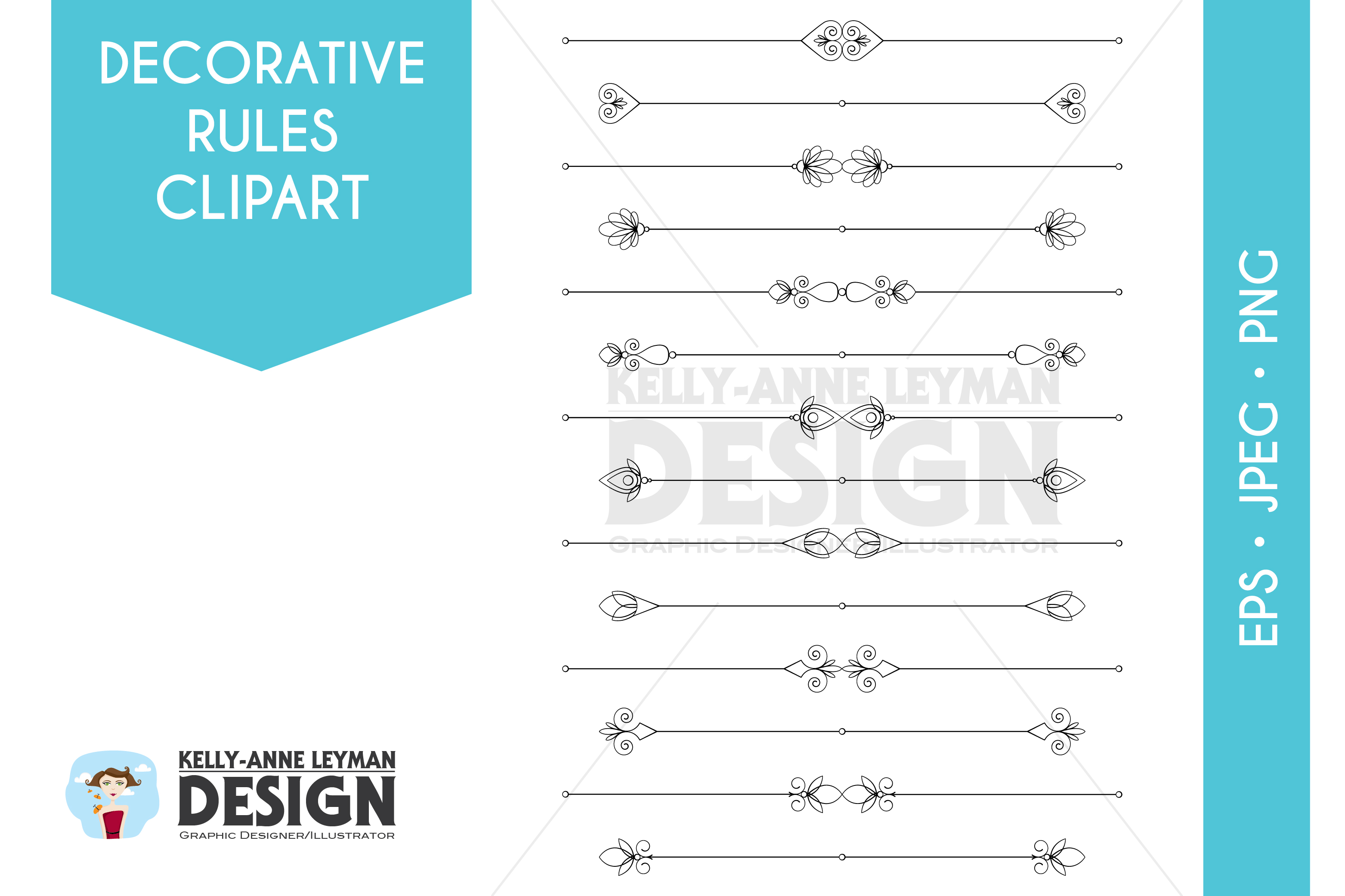 Digital Text Divider Clipart, Digital Border (89966) | Decorations ...