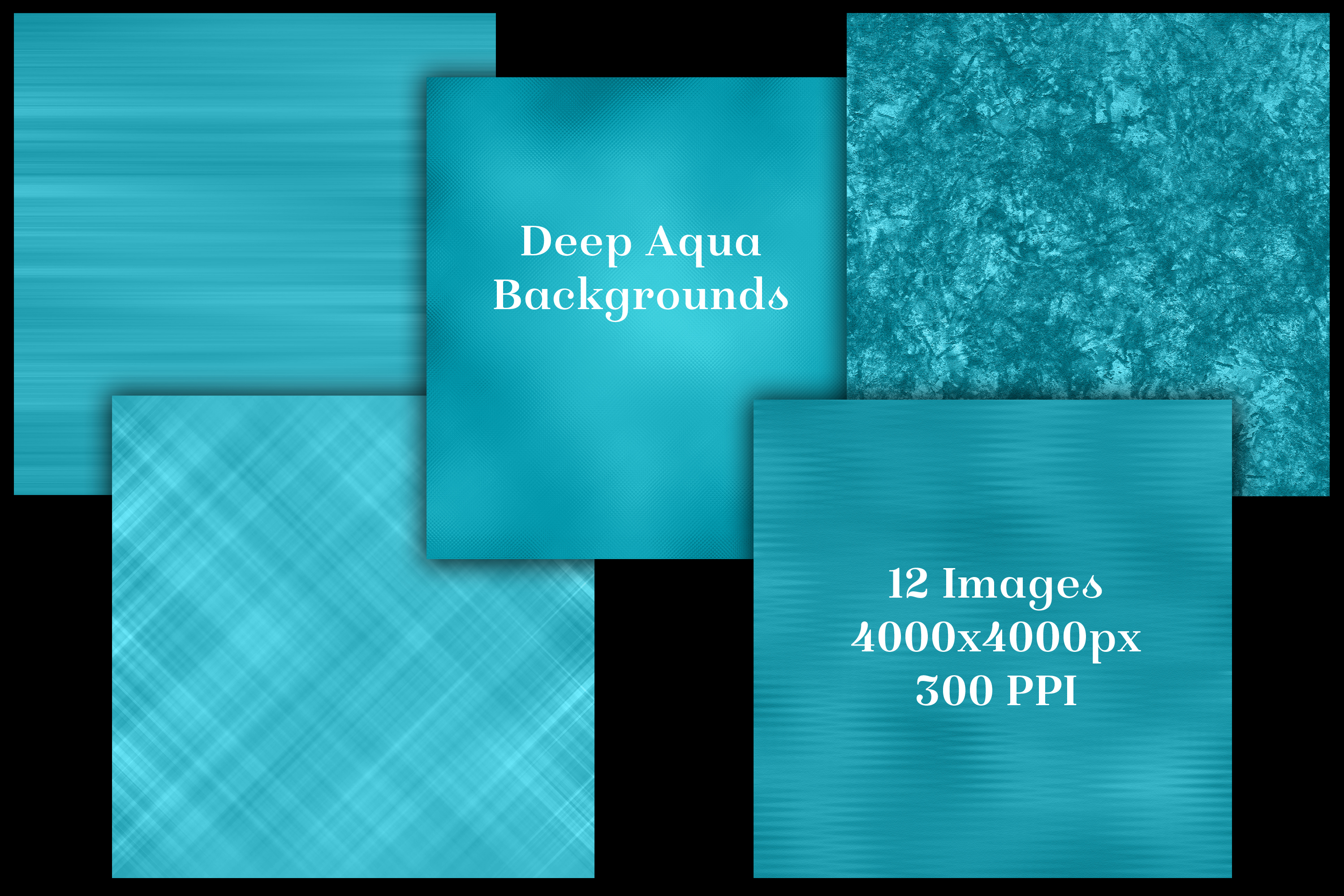 Deep Aqua Backgrounds - 12 Image Textures Set