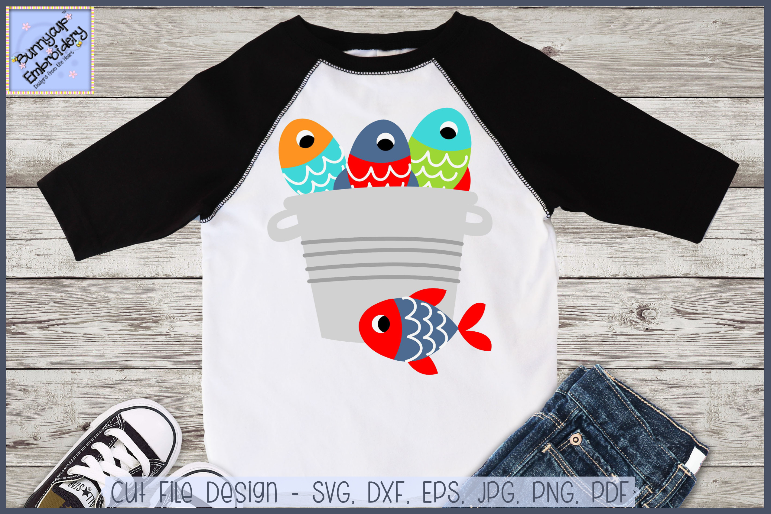 Bucket of Fish SVG and Clipart