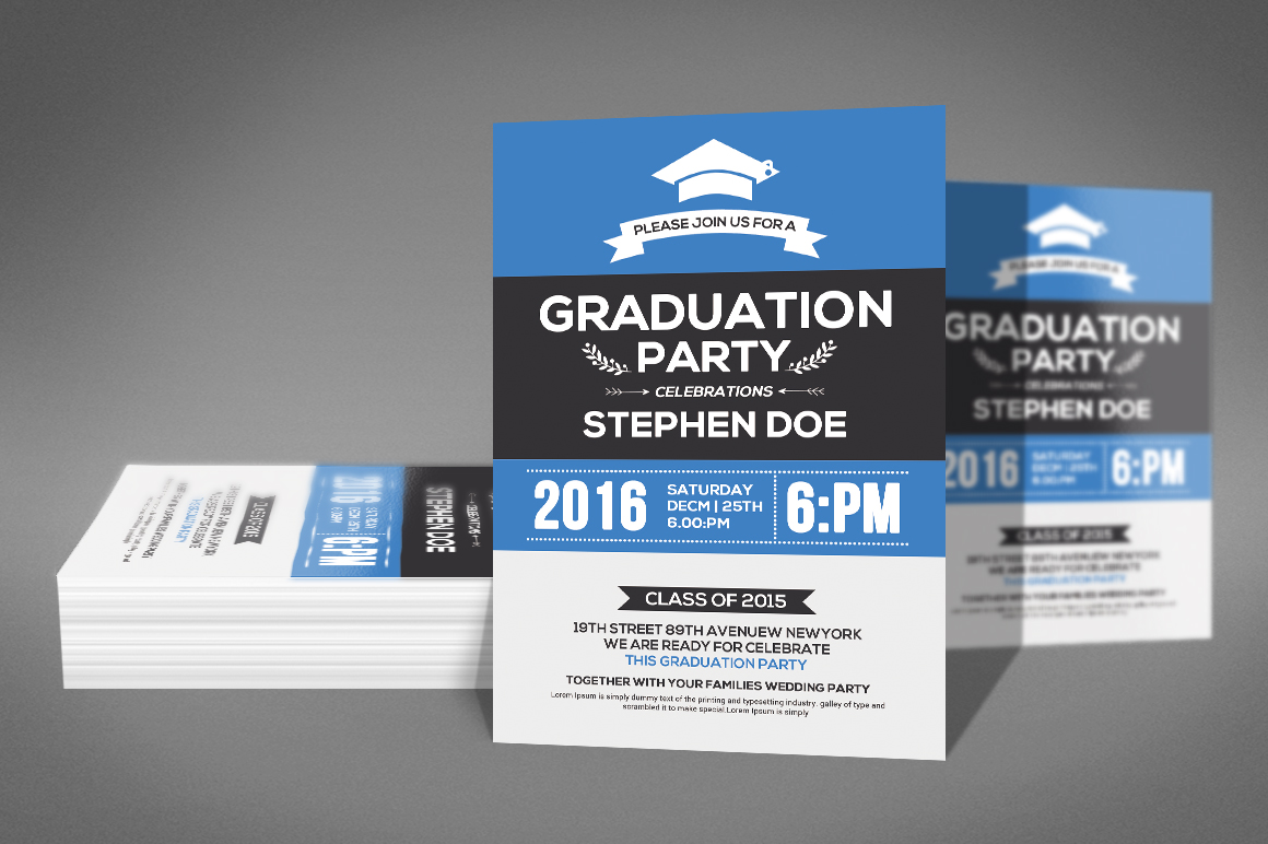 Simple Graduation invitation (98612) | Flyers | Design Bundles
