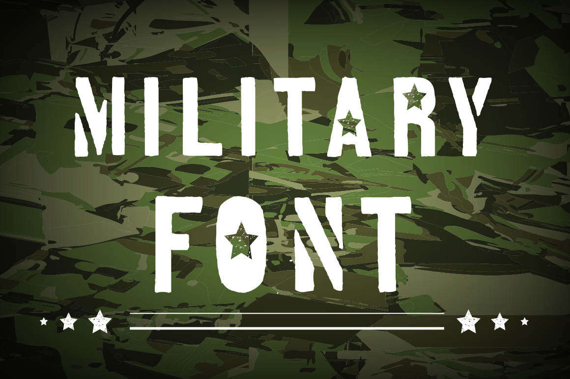 Military font symbols.